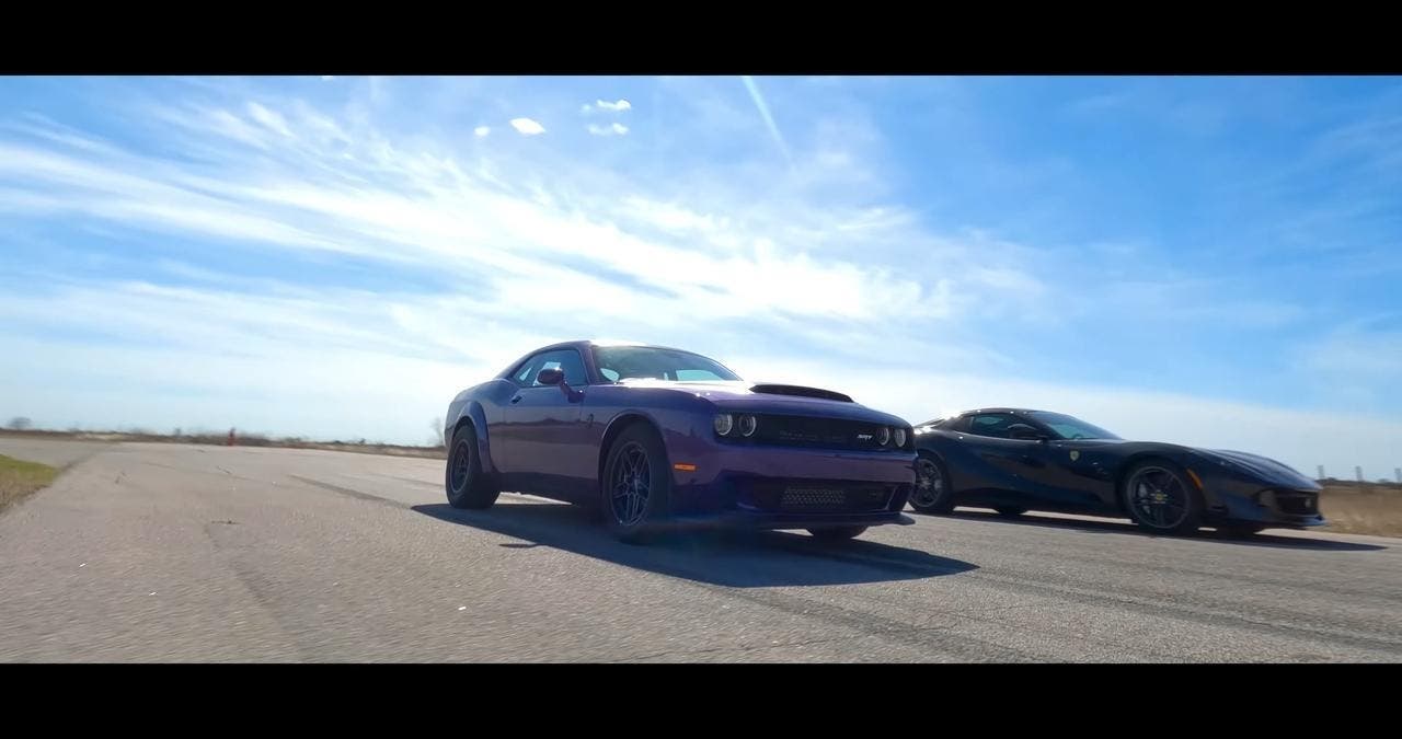 Dodge Challenger SRT Demon 170 vs Ferrari 812 GTS: who wins the drag ...
