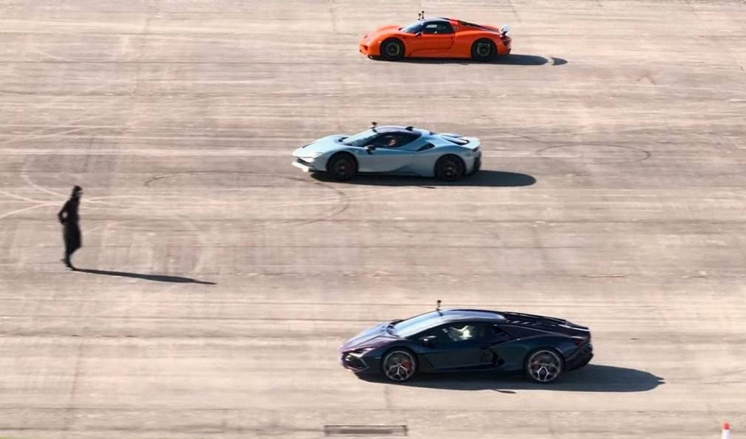 Ferrari SF90, Lamborghini Revuelto, and Porsche 918 face off in a drag ...