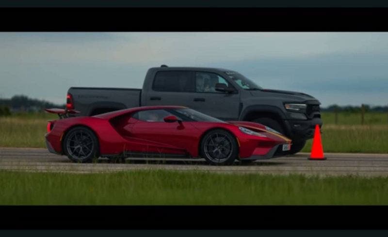 Hennessey's RAM 1500 TRX Mammoth challenges the Ford GT in a drag race ...