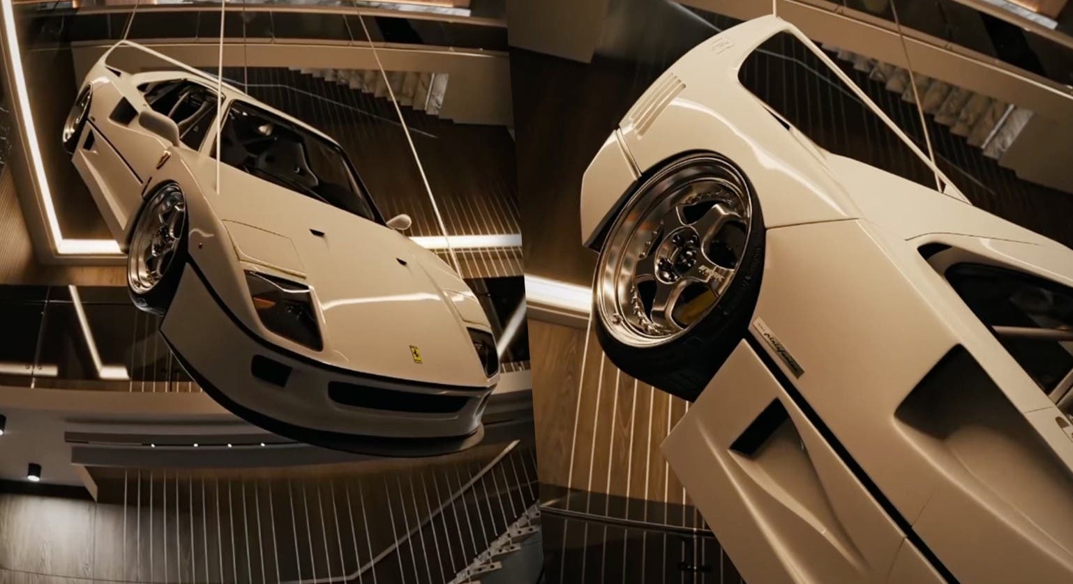 Ferrari F40 hung like a chandelier: a billionaire's crazy idea ...
