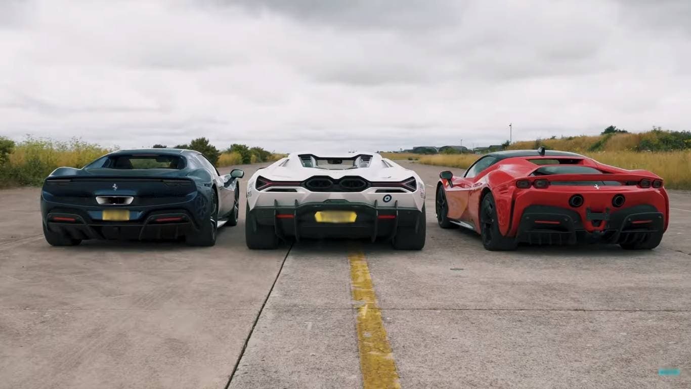 Ferrari 296 and SF90 vs Lamborghini Revuelto: who wins the drag race ...