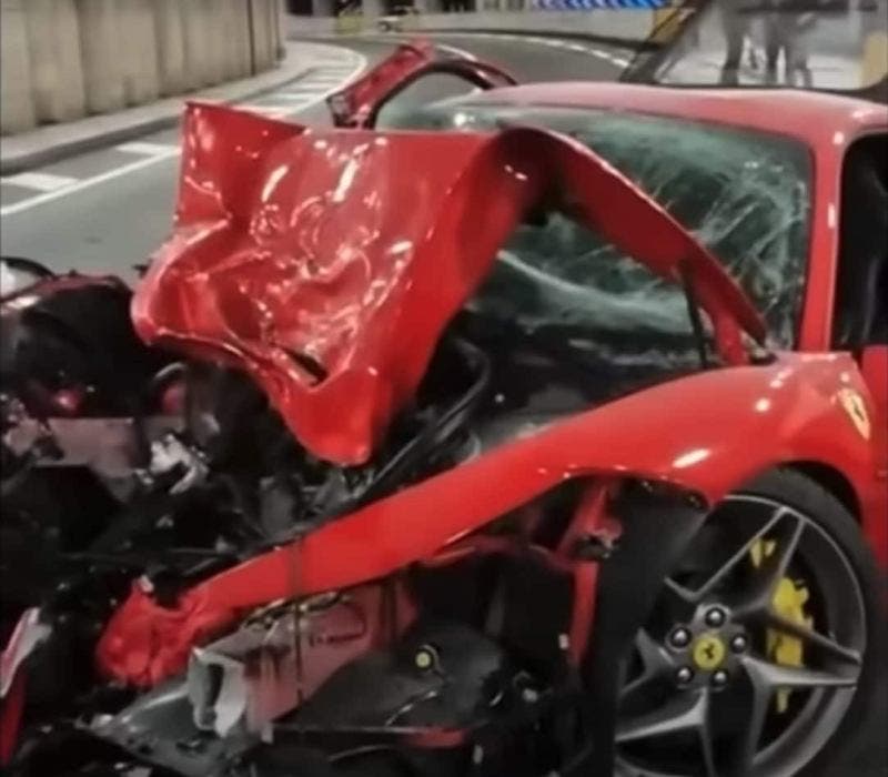 Ferrari F8 Tributo destroyed in dramatic Monaco tunnel crash - ClubAlfa ...