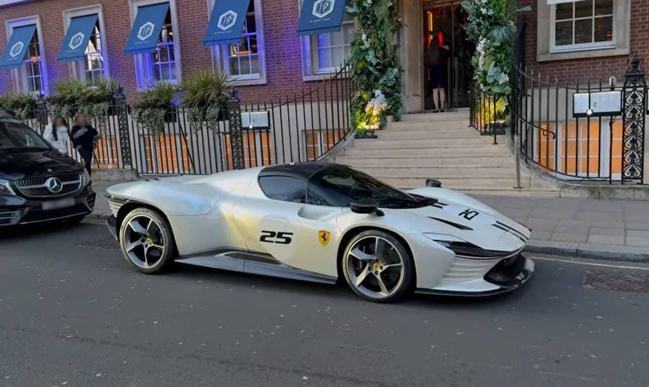 Gordon Ramsay drives his brand new Ferrari Daytona SP3 in London ...