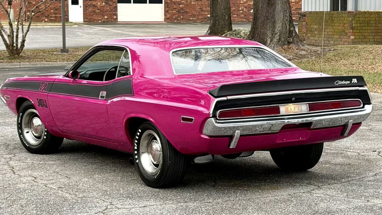 This rare Panther Pink Dodge Challenger just smashed an auction record ...