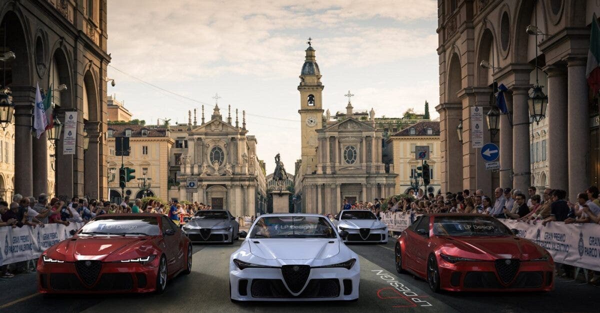 Alfa Romeo GTV sfila al Parco Valentino in questo render - ClubAlfa.it