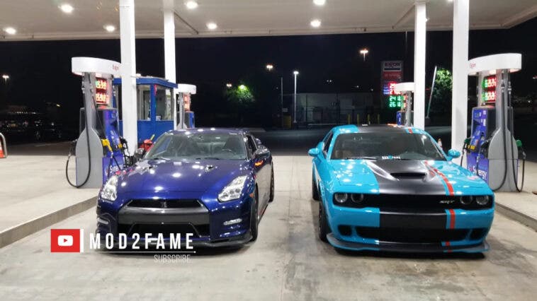 Dodge Challenger SRT Hellcat sfida una Nissan GT-R in una drag race ...