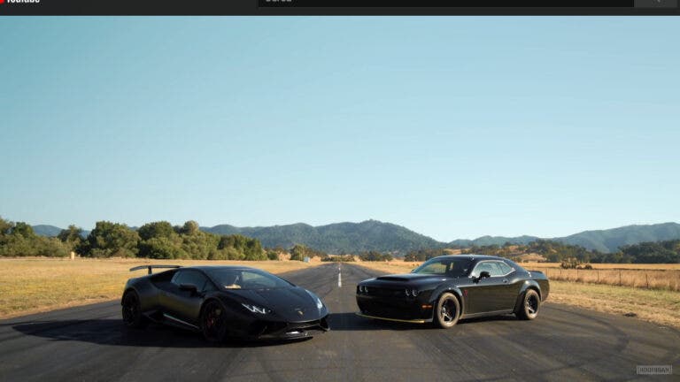 Dodge Challenger SRT Demon sfida una Huracán Performante in una drag ...