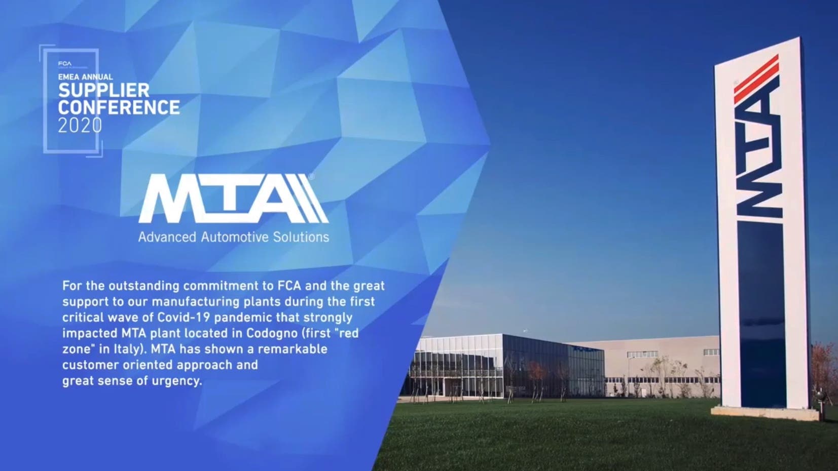 La MTA di Codogno è “Fornitore dell’Anno 2020” per FCA - ClubAlfa.it