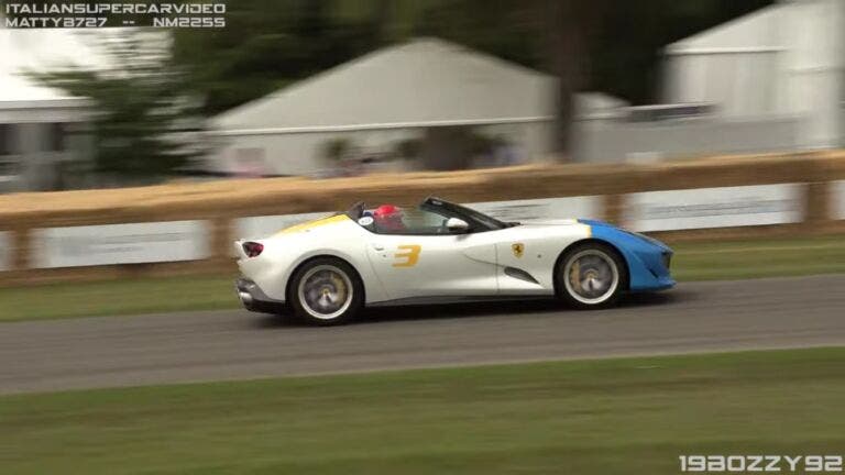 Ferrari SP3JC in azione durante il Festival of Speed 2019 | Video ...
