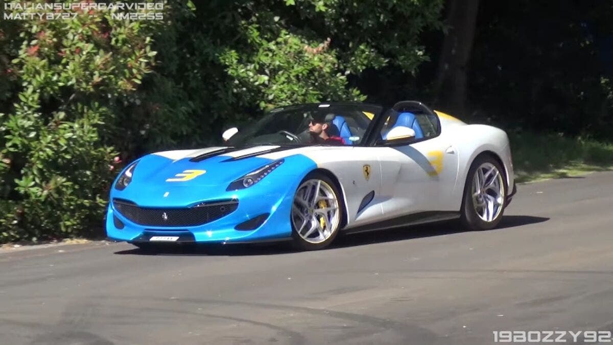 Ferrari SP3JC in azione durante il Festival of Speed 2019 | Video ...