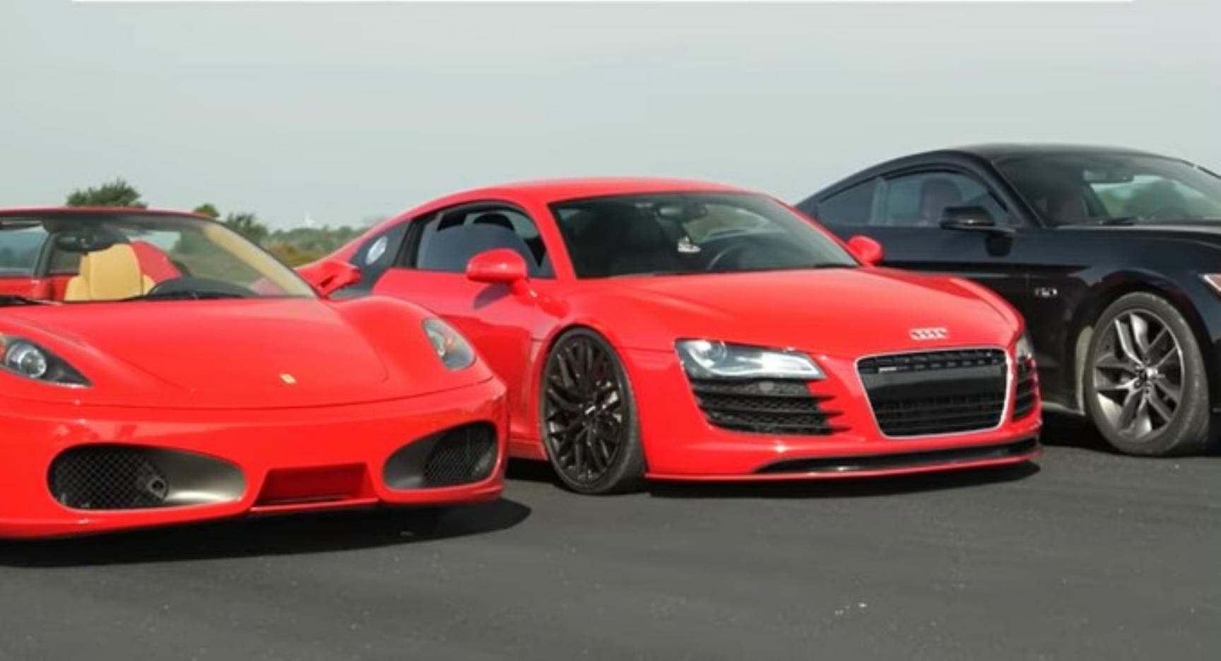 Ferrari F430 Spider vs Mustang vs R8: drag race in video - ClubAlfa.it